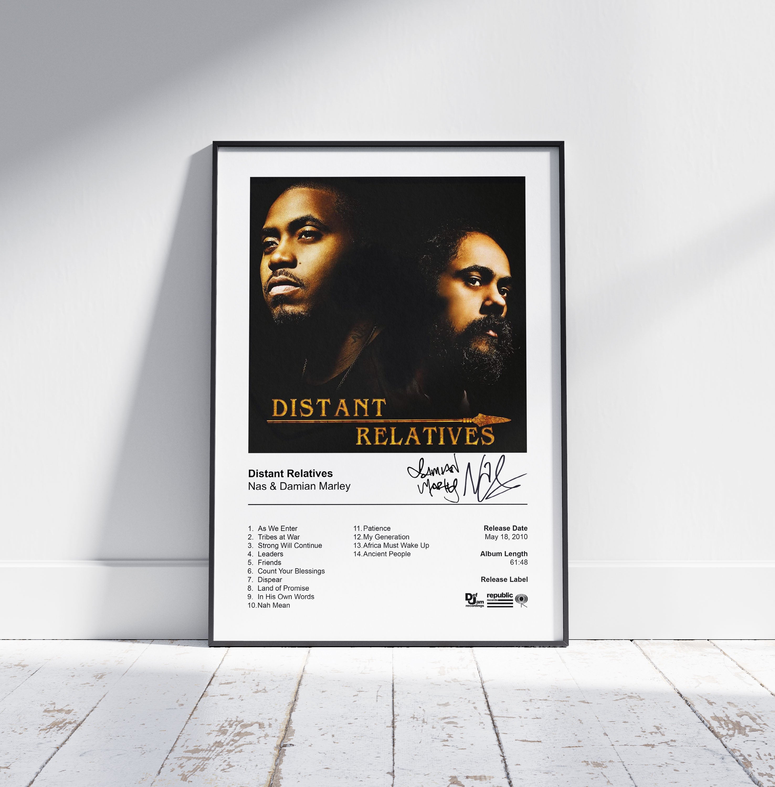 Nas & Damian Marley Poster - Distant Relatives Album Cover Poster Prin ...