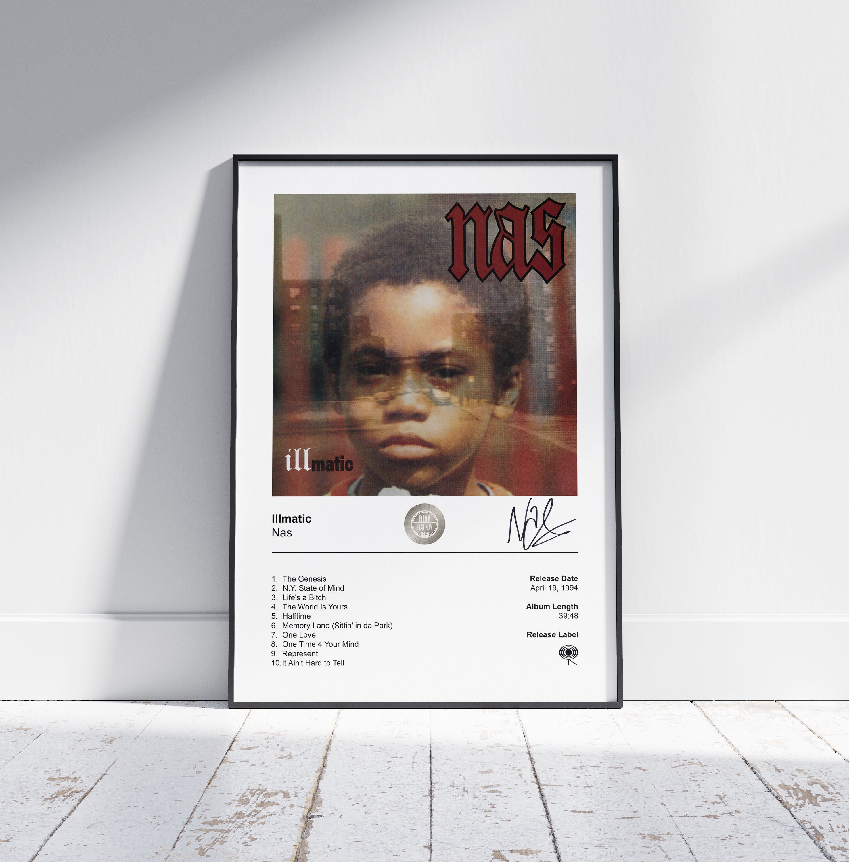 Nas Poster - Illmatic Album Cover Poster Print Wall Decor – Ink and ...