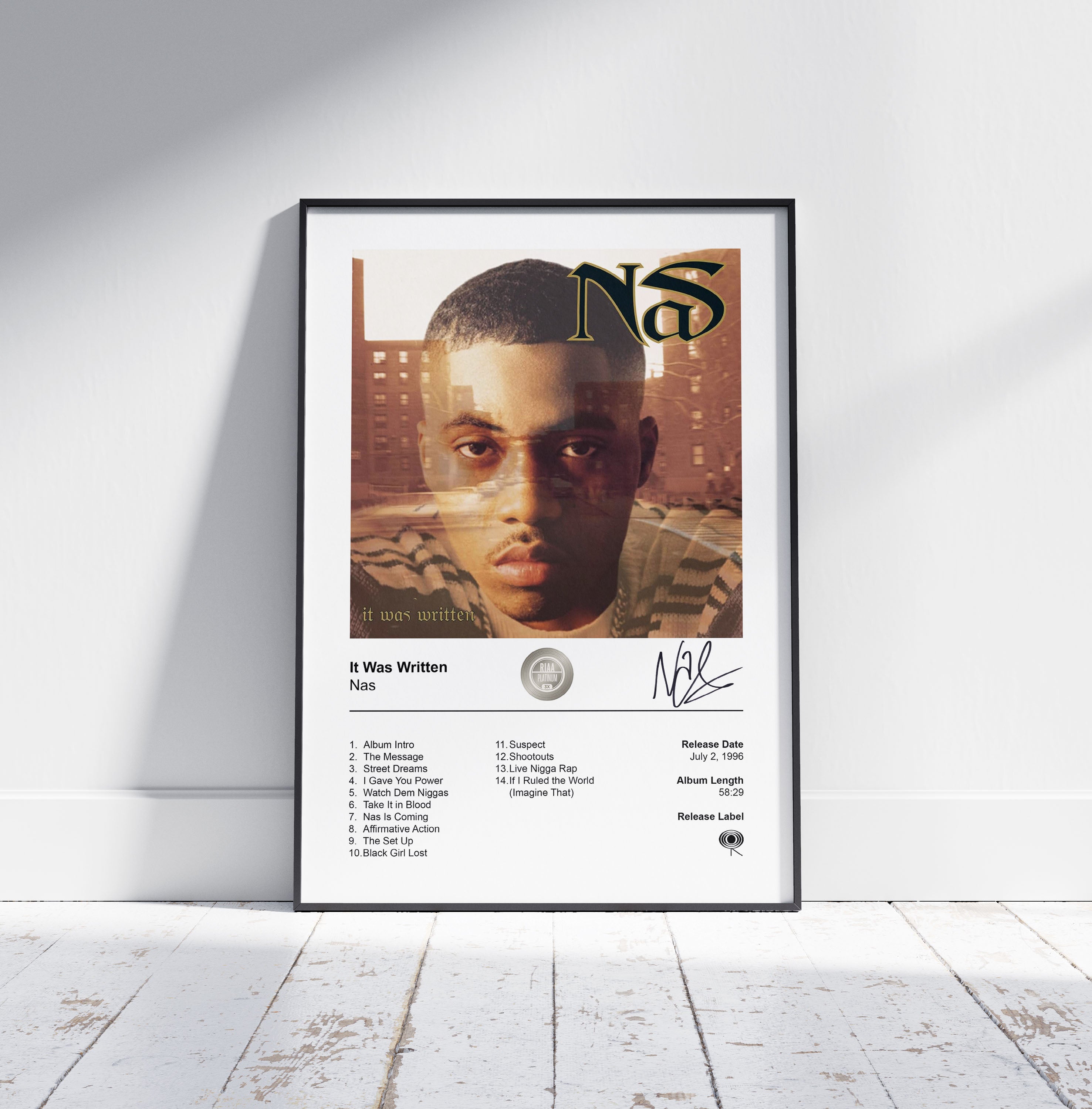 Nas Poster - It Was Written Album Cover Poster Print Wall Decor – Ink ...