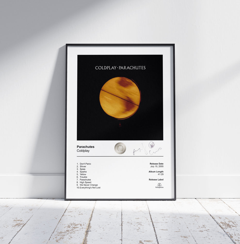 Coldplay Poster - Parachutes Album Cover Poster Print Rock ’n’ Roll ...
