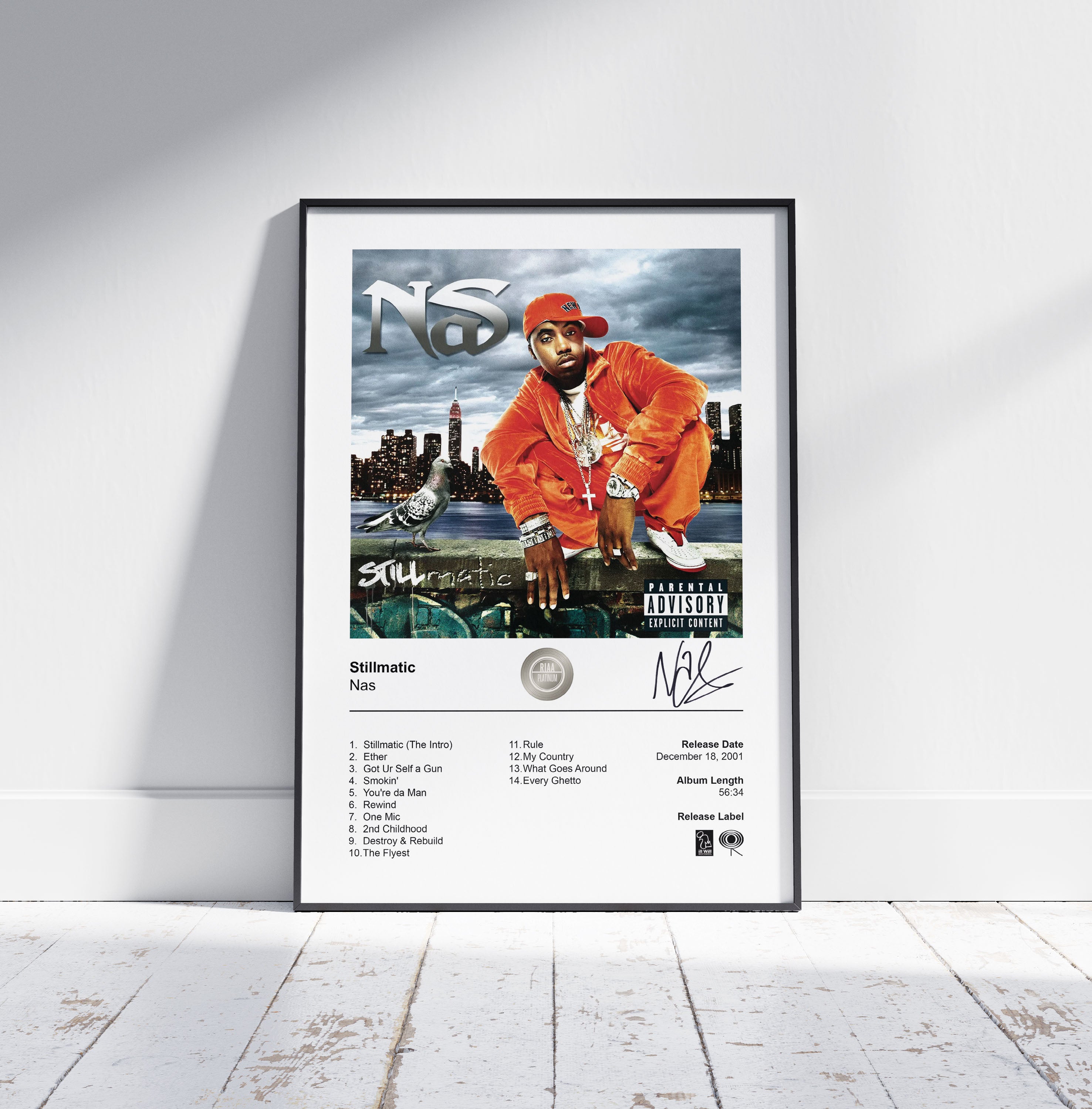 Nas Poster - Stillmatic Album Cover Poster Print Hip Hop Wall Decor ...
